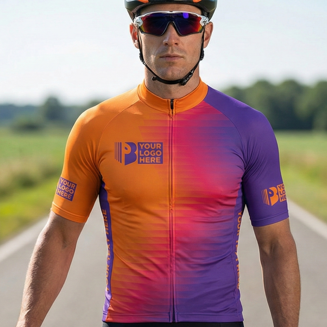 Custom Logo Cycling Jersey - Orange Gradient – Montella Cycling