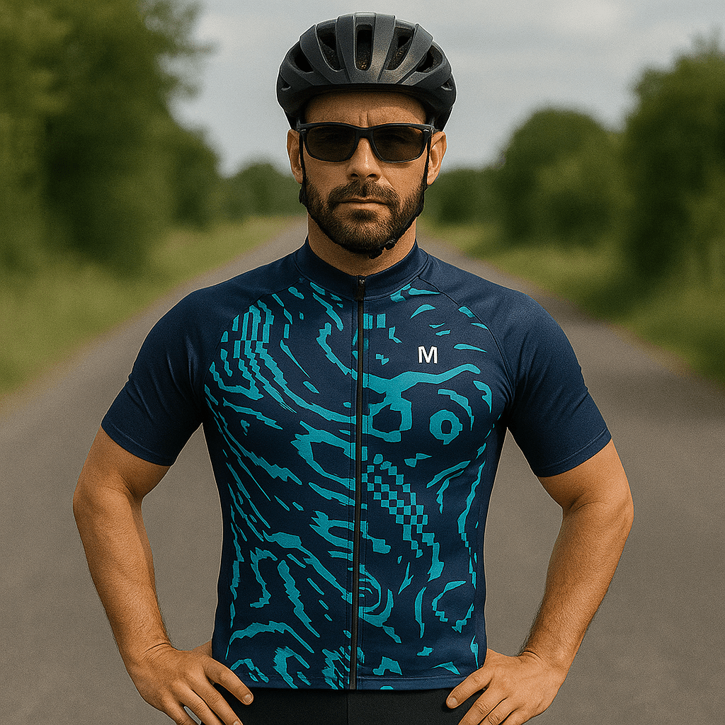 Men's Blue Wave Shift Cycling Jersey or Bib Shorts – Montella Cycling