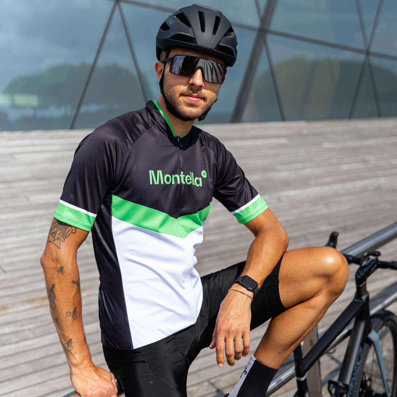 Men's Black Angle Cycling Jersey or Bibs – Montella Cycling