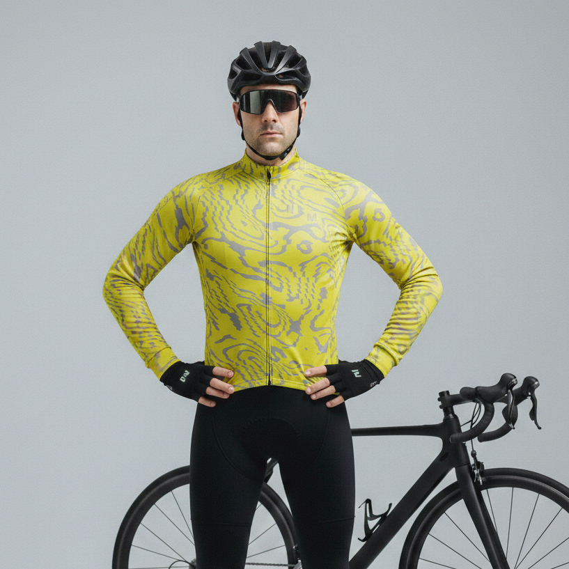Men's Yellow Thermal Fleece Cycling Jacket – Montella Cycling