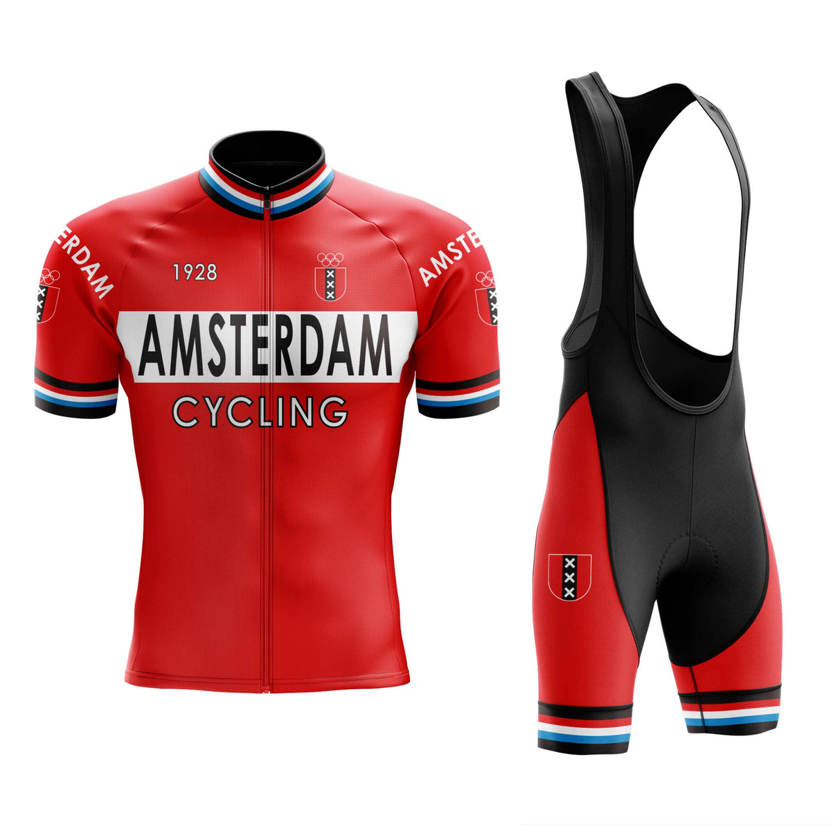 Amsterdam Red Cycling Jersey or Bibs on Sale Now – Montella Cycling